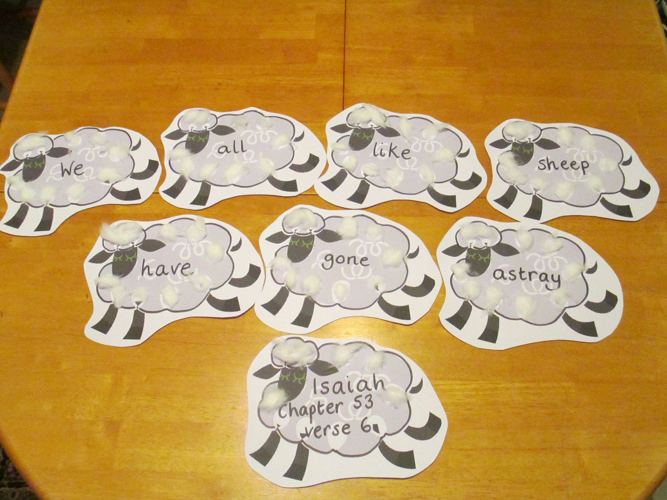 All we like sheep... memory verse idea - Let their light shine!