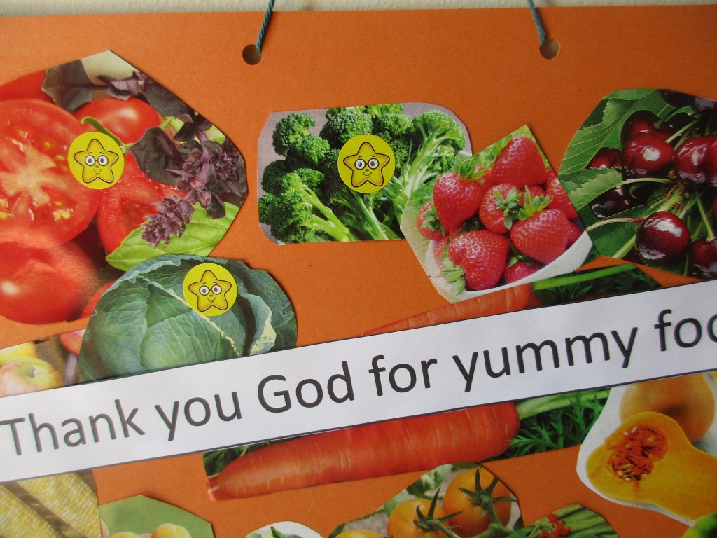 'Thank you God for yummy food' craft - Let their light shine!