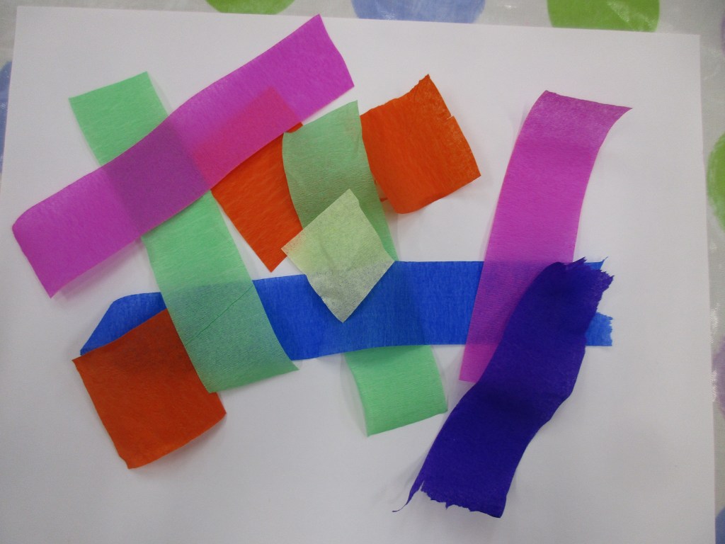 Crepe paper printing craft - Let their light shine!